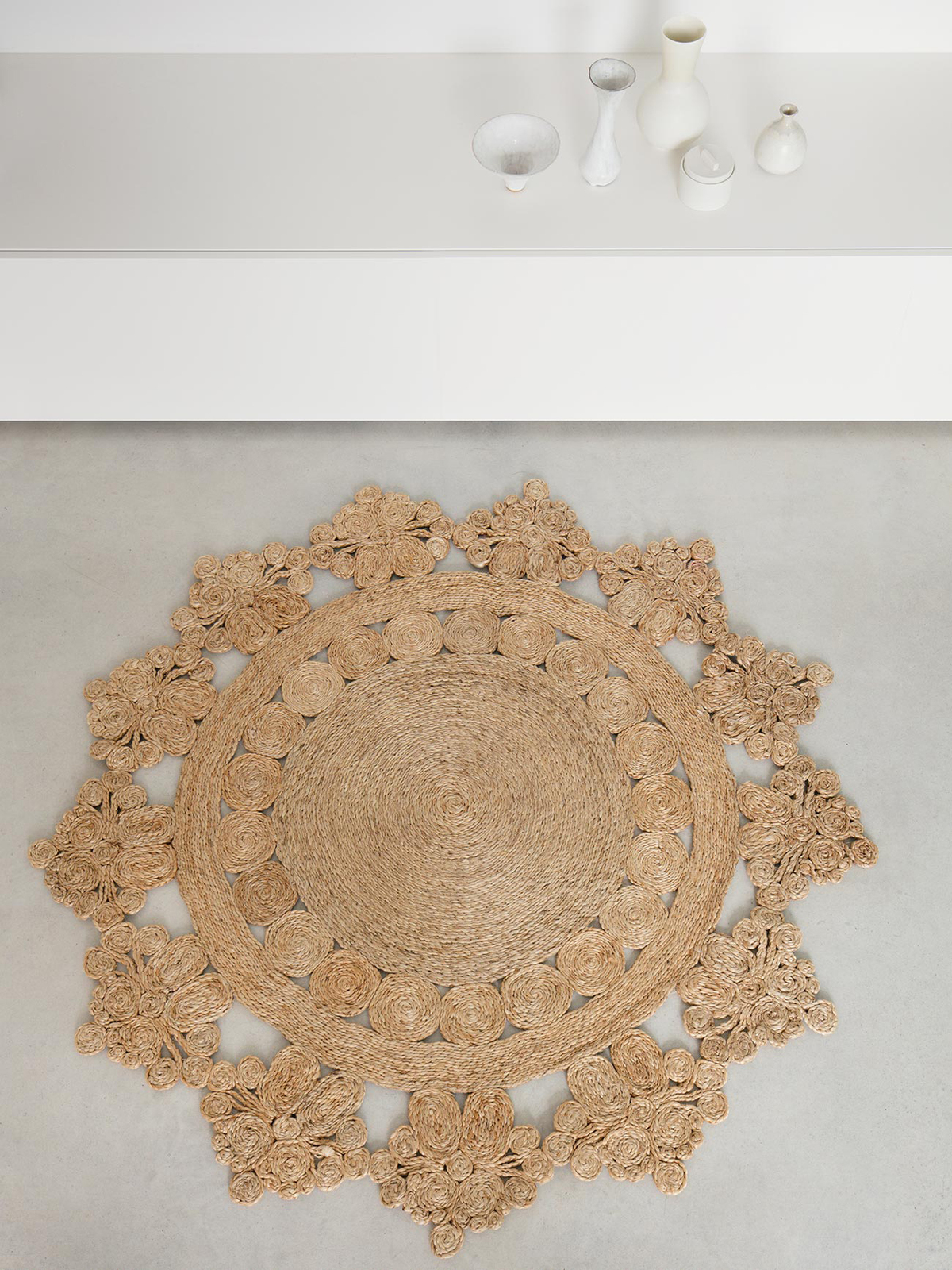 Marigold Rug,1.55m diam.,Natural